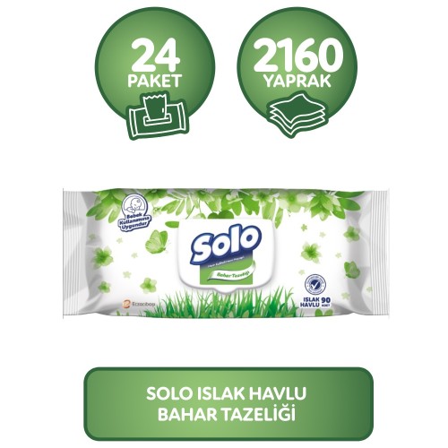 Solo Islak Havlu Bahar Tazeliği 90 lı x 24 Adet Fiyatı