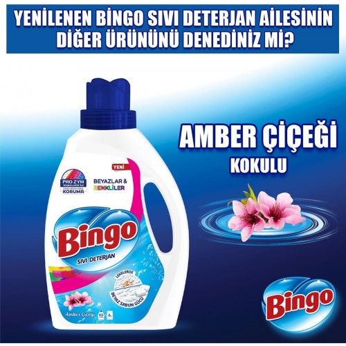 Bingo Sıvı Deterjan Beyaz ve Renkli Beyaz Sabun Kokulu 2,6 ml x 3