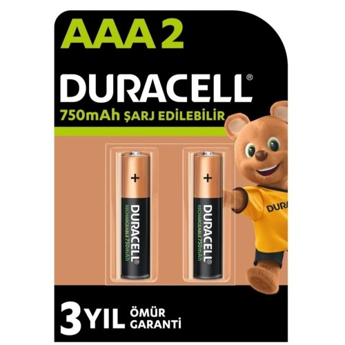 Duracell Şarj Edilebilir AAA 750 Mah İnce Kalem Pil 2 li Fiyatı