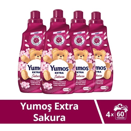 Yumoş Extra Konsantre Çamaşır Yumuşatıcı Sakura 1440 ml x 4
