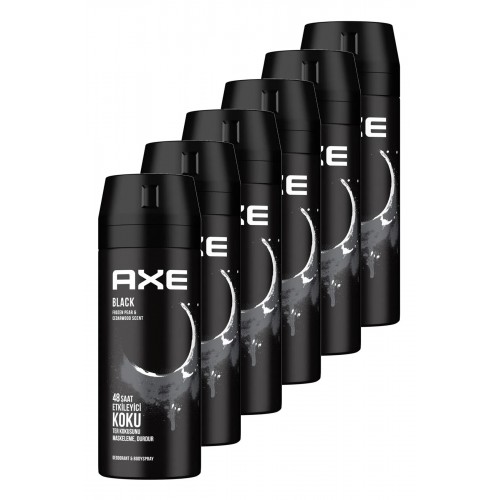 Axe Erkek Deodorant Black 48 Saat Etkileyici Koku 150 ml x 6 Adet